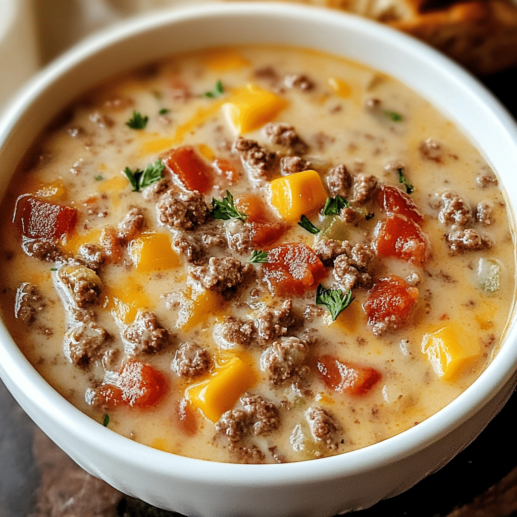Easy Cheeseburger Soup Recipe