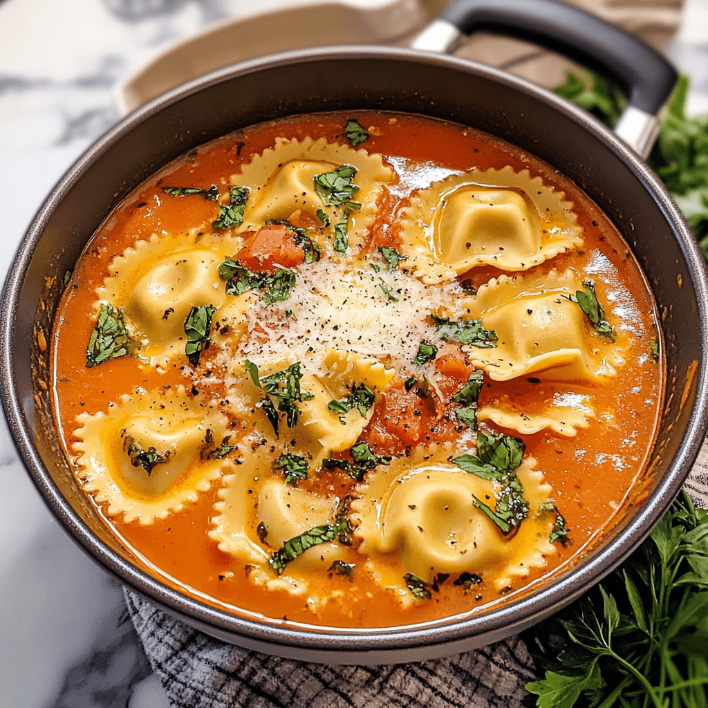 Easy One Pot Ravioli Soup