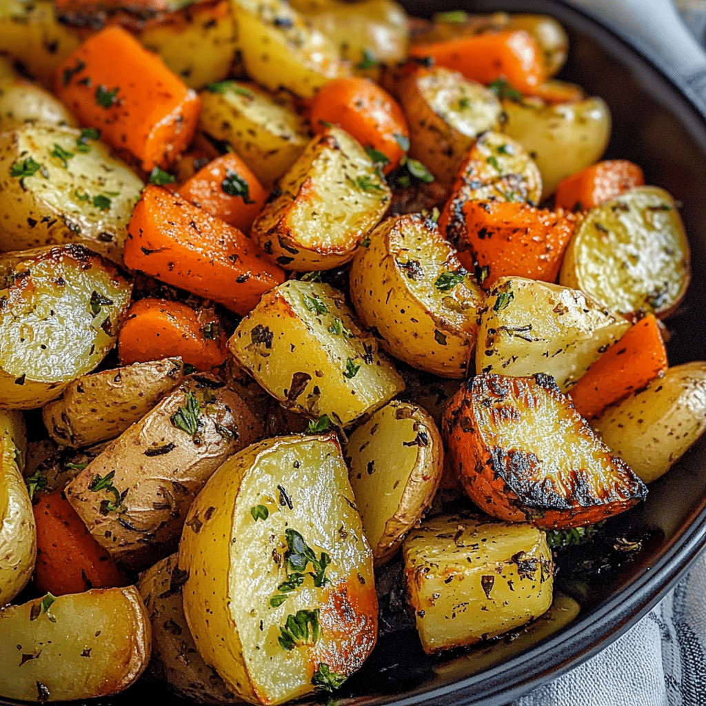 Garlic Herb Roasted Potatoes, Carrots, and Zucchini