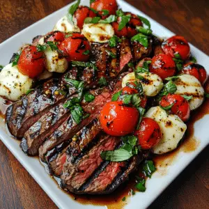 Balsamic Grilled Flank Steak Caprese - Crisp And Yum