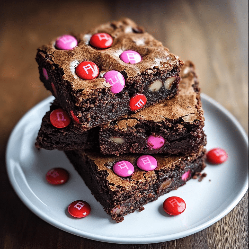 Valentine's M&M's Brownies Butter Blondie - Crisp And Yum