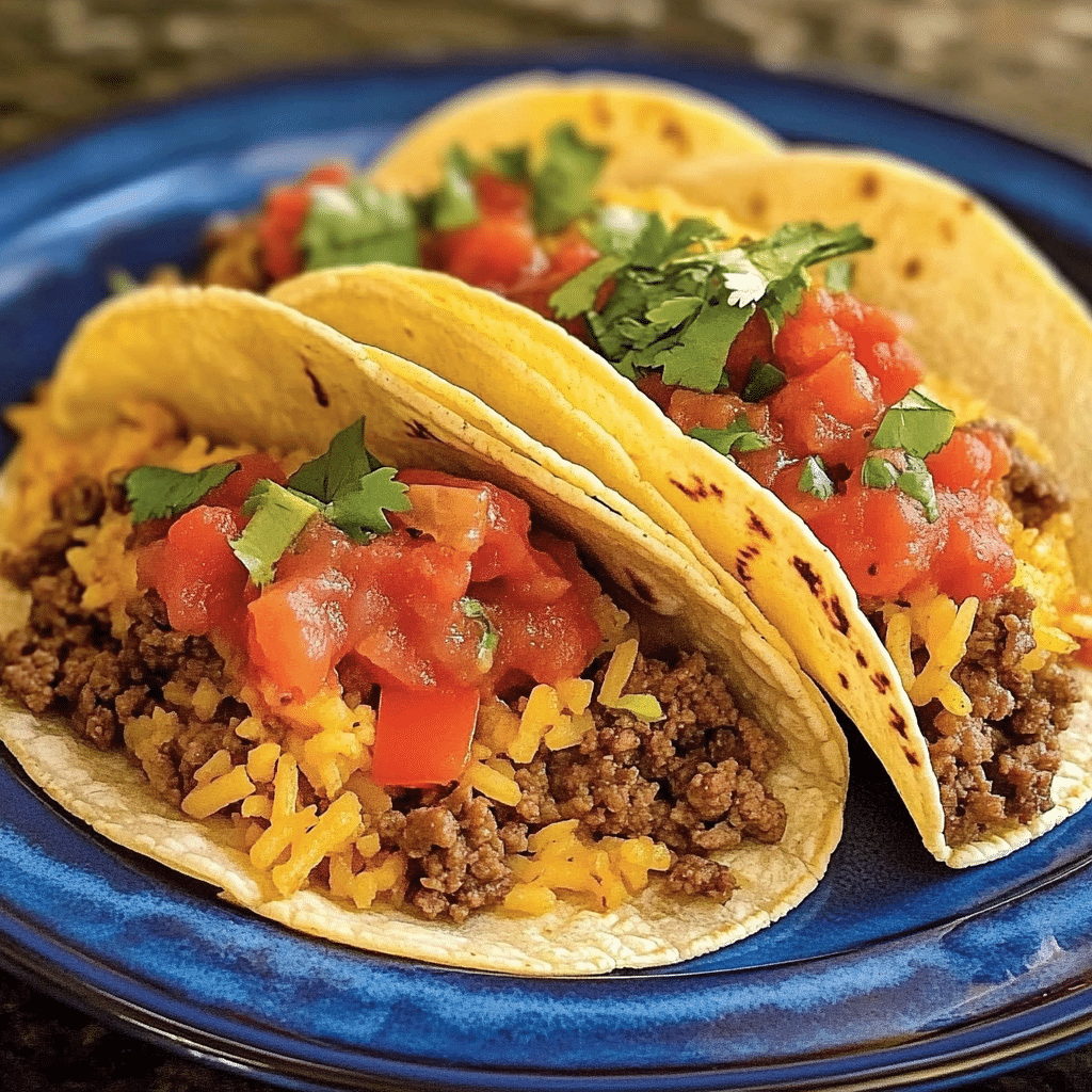 Ground Beef Tacos with Spanish Rice - Crisp And Yum