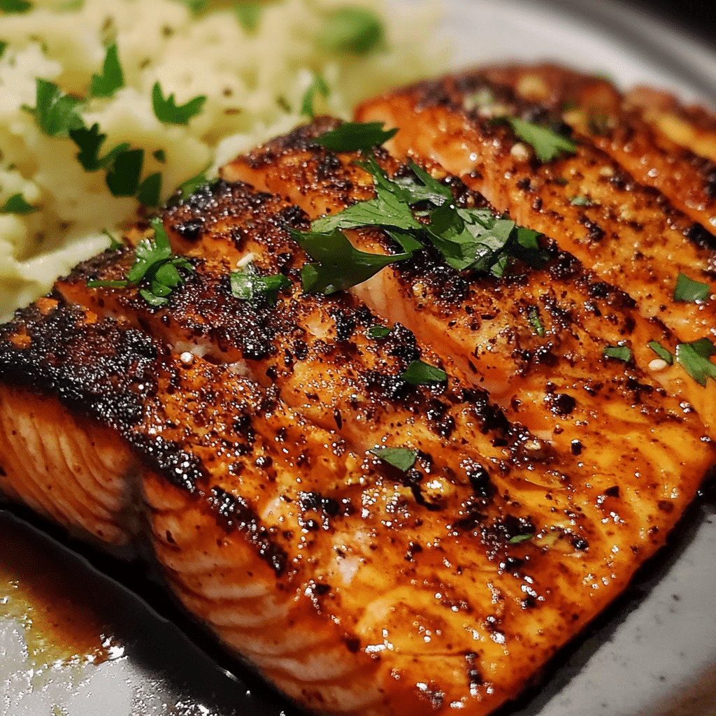Jerk Salmon - Crisp And Yum