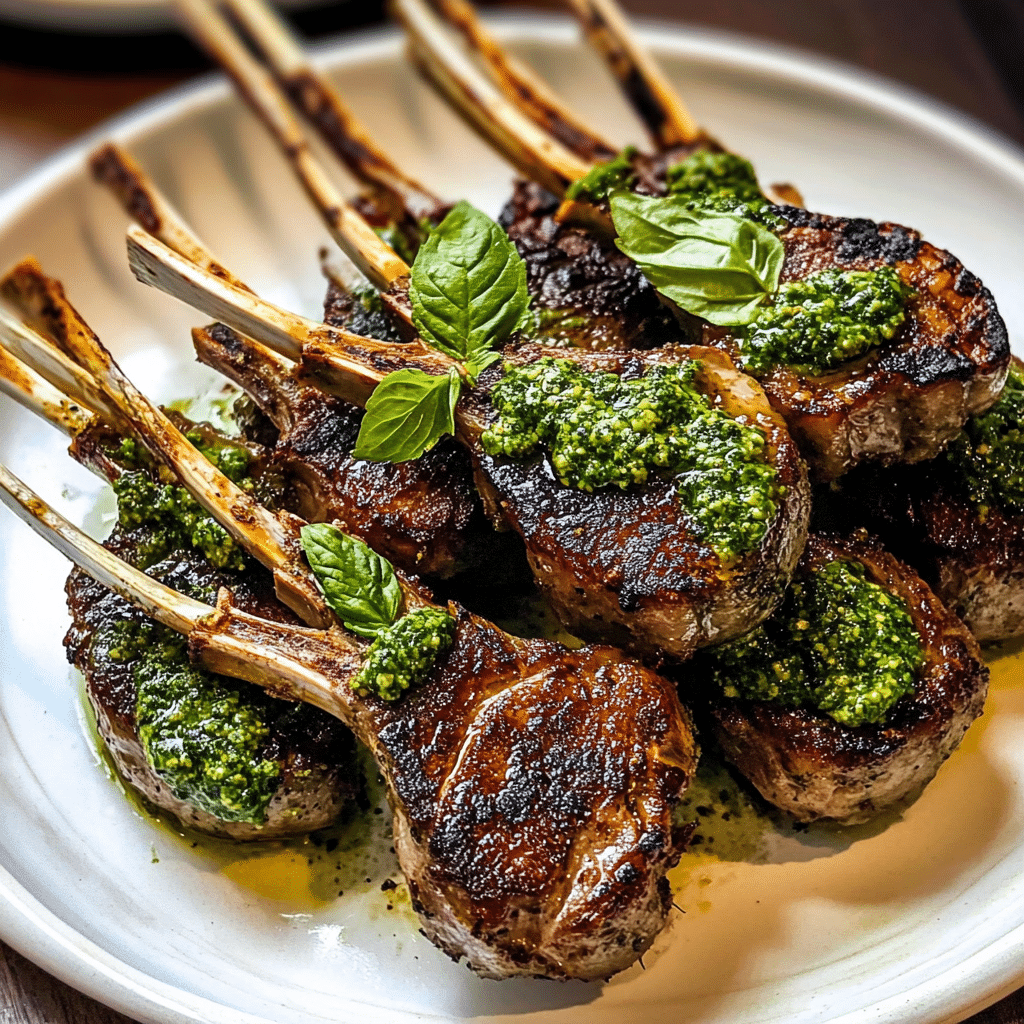Lamb Lollipops with Mint Pesto - Crisp And Yum