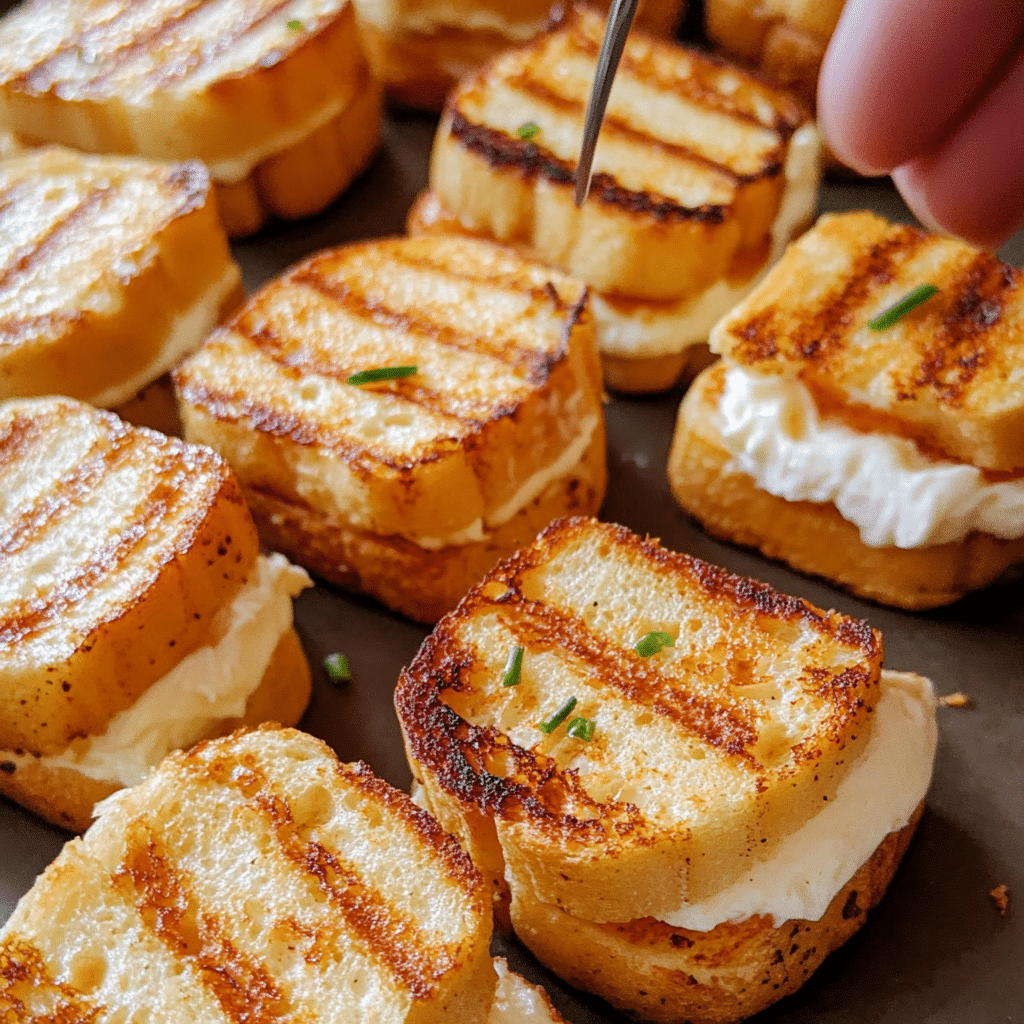 Mini Grilled Cream Cheese Sandwiches - Crisp And Yum