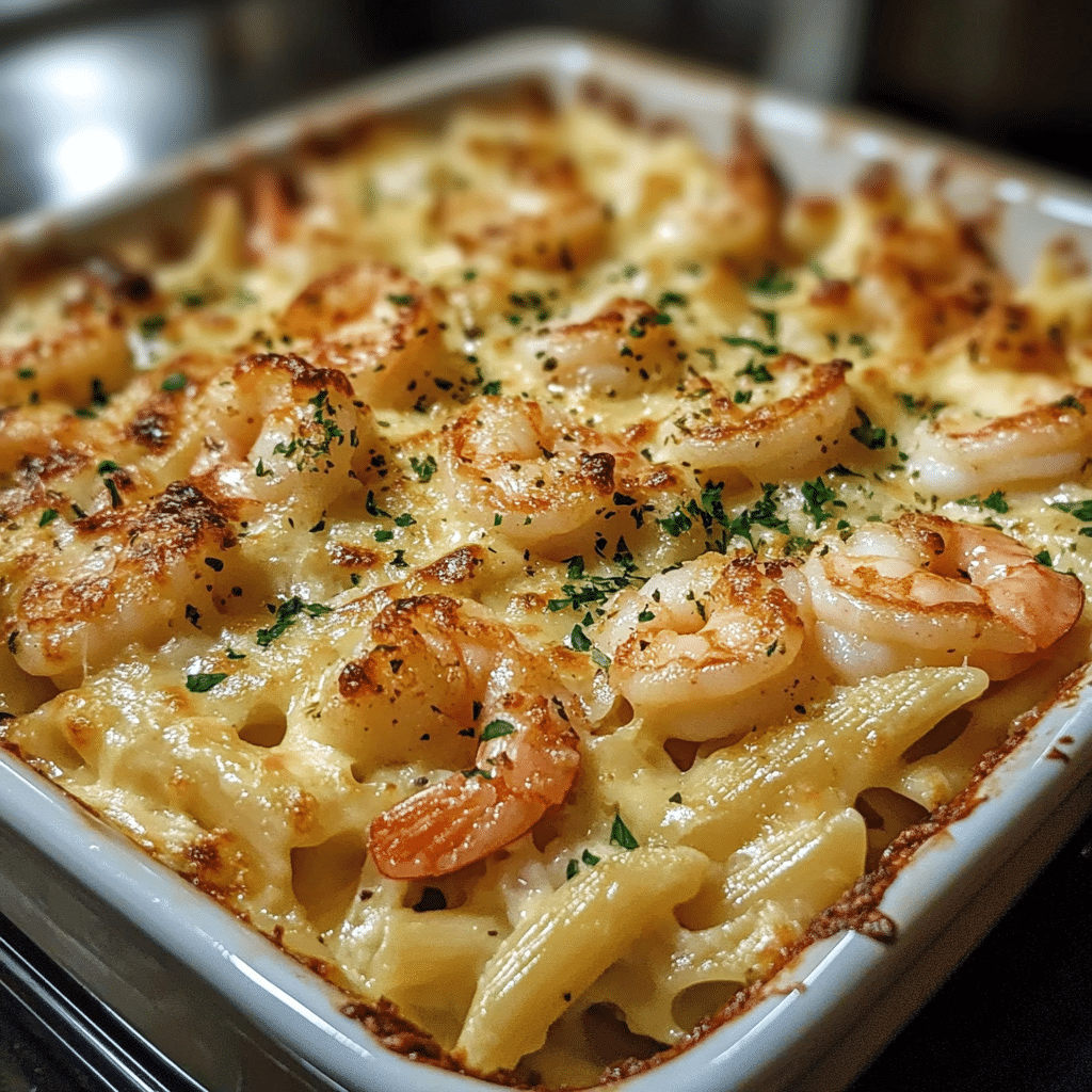 Shrimp Scampi Pasta Bake