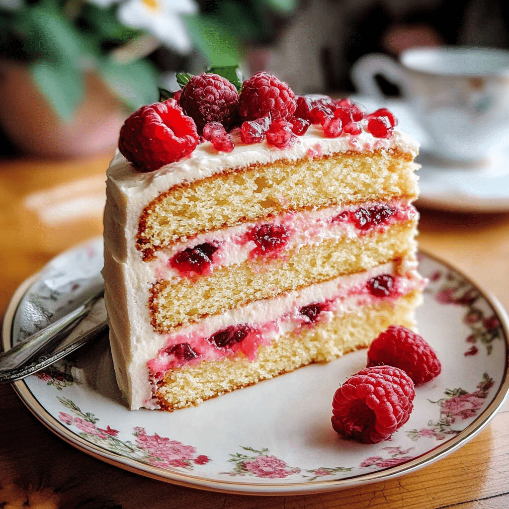 Vanilla Layer Cake with Raspberry Jam - Crisp And Yum