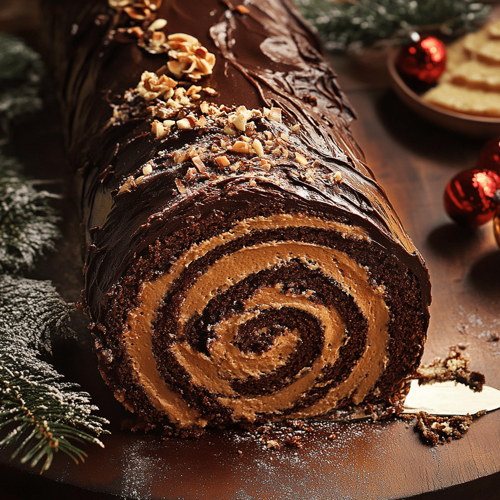 Yule Log Cake - Crisp And Yum