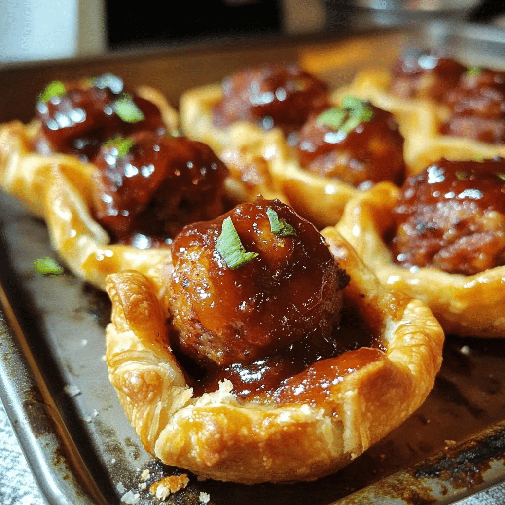 BBQ Meatball Crescent Cups - Crisp And Yum