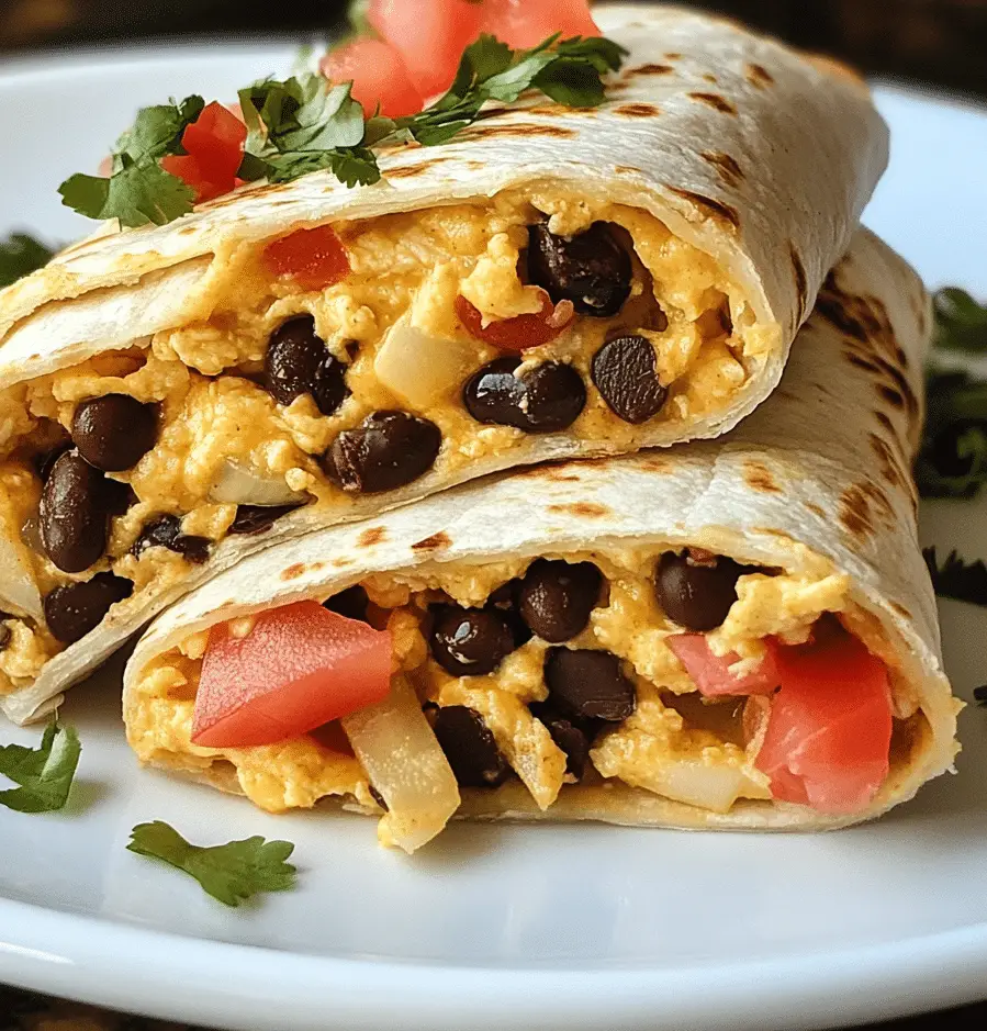 Black Bean Breakfast Burritos - Crisp And Yum