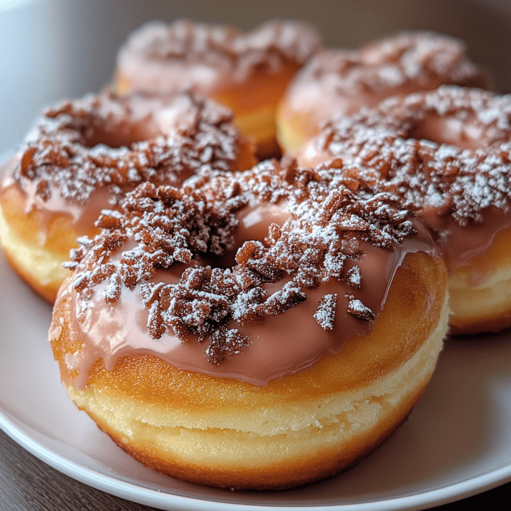 Strawberry Cheesecake Donuts - Crisp And Yum