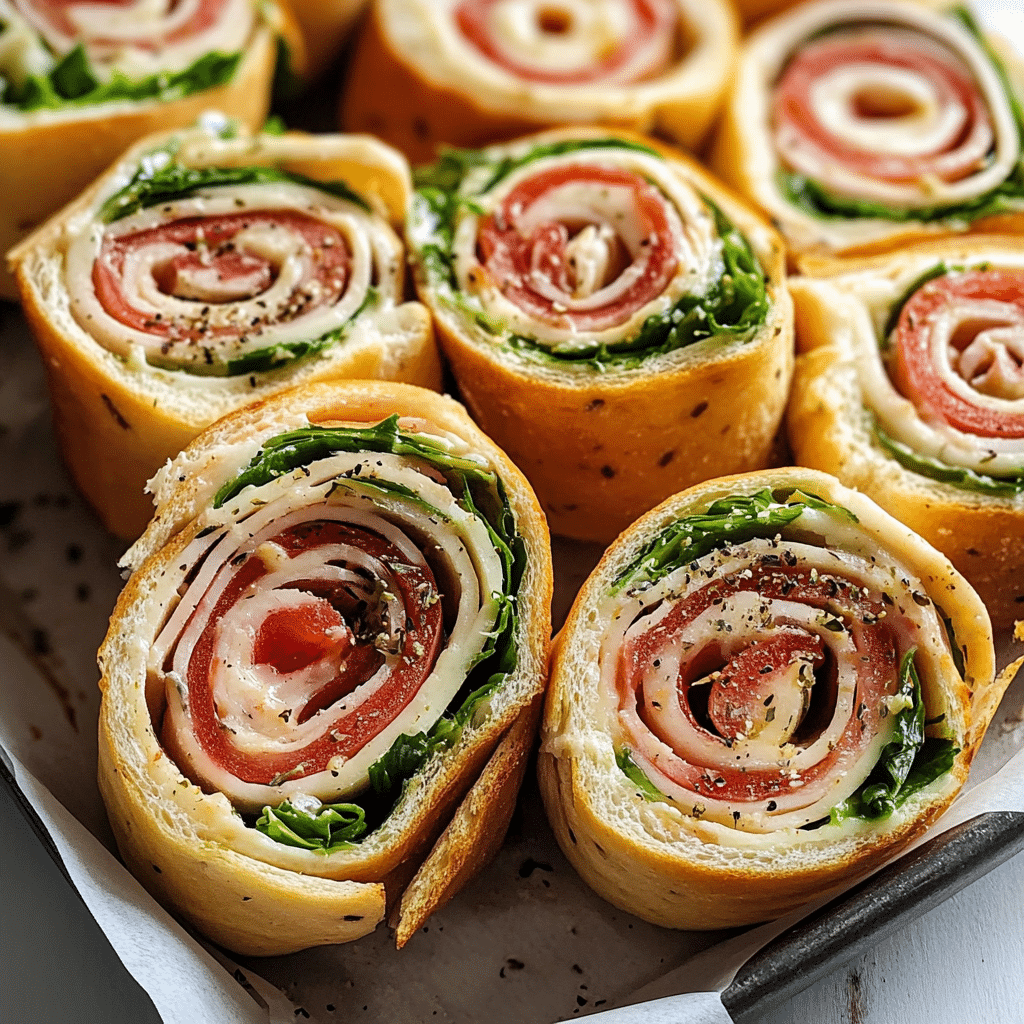 Italian Pinwheel Sandwiches - Crisp And Yum