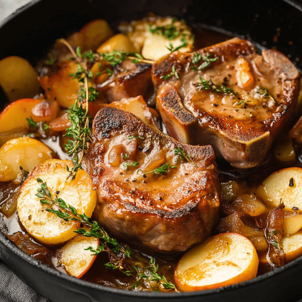 Lamb Chops with Apples - Crisp And Yum