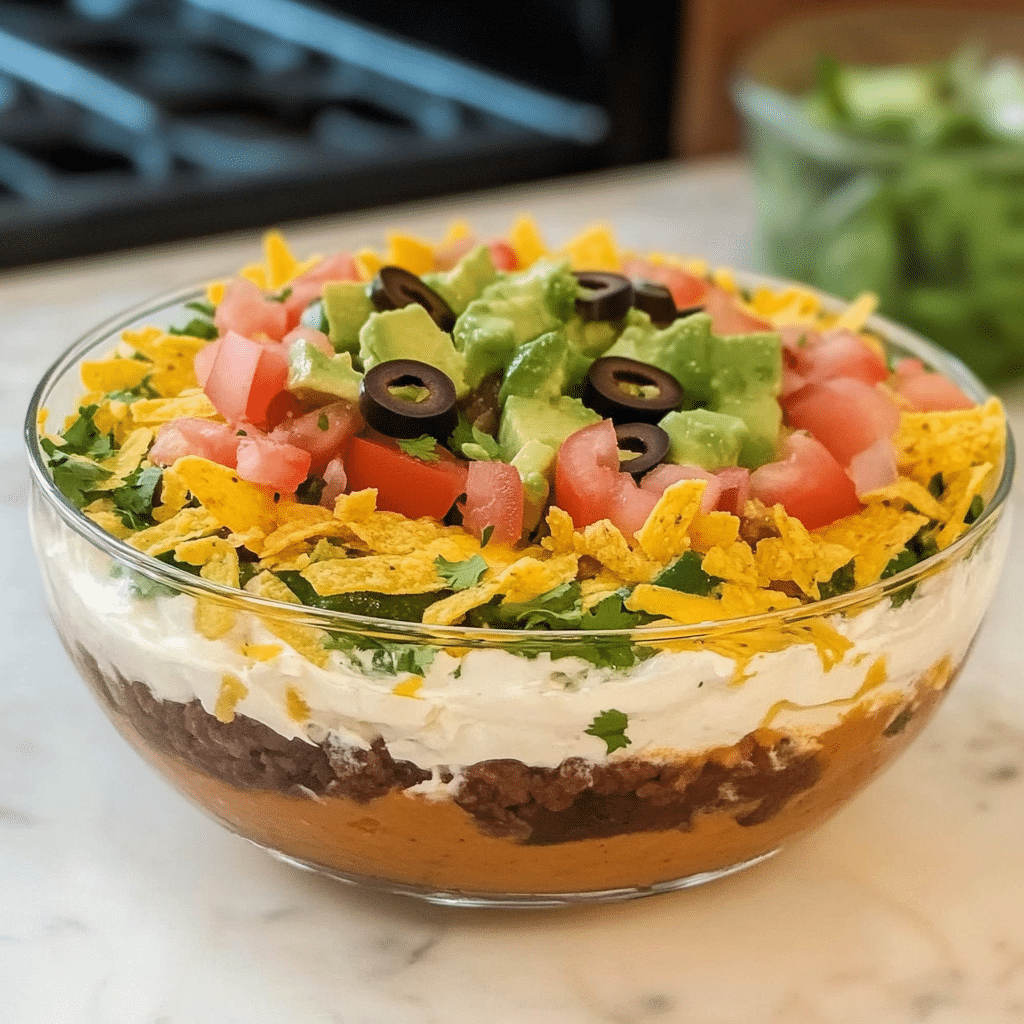 Layered Taco Dip - Crisp And Yum