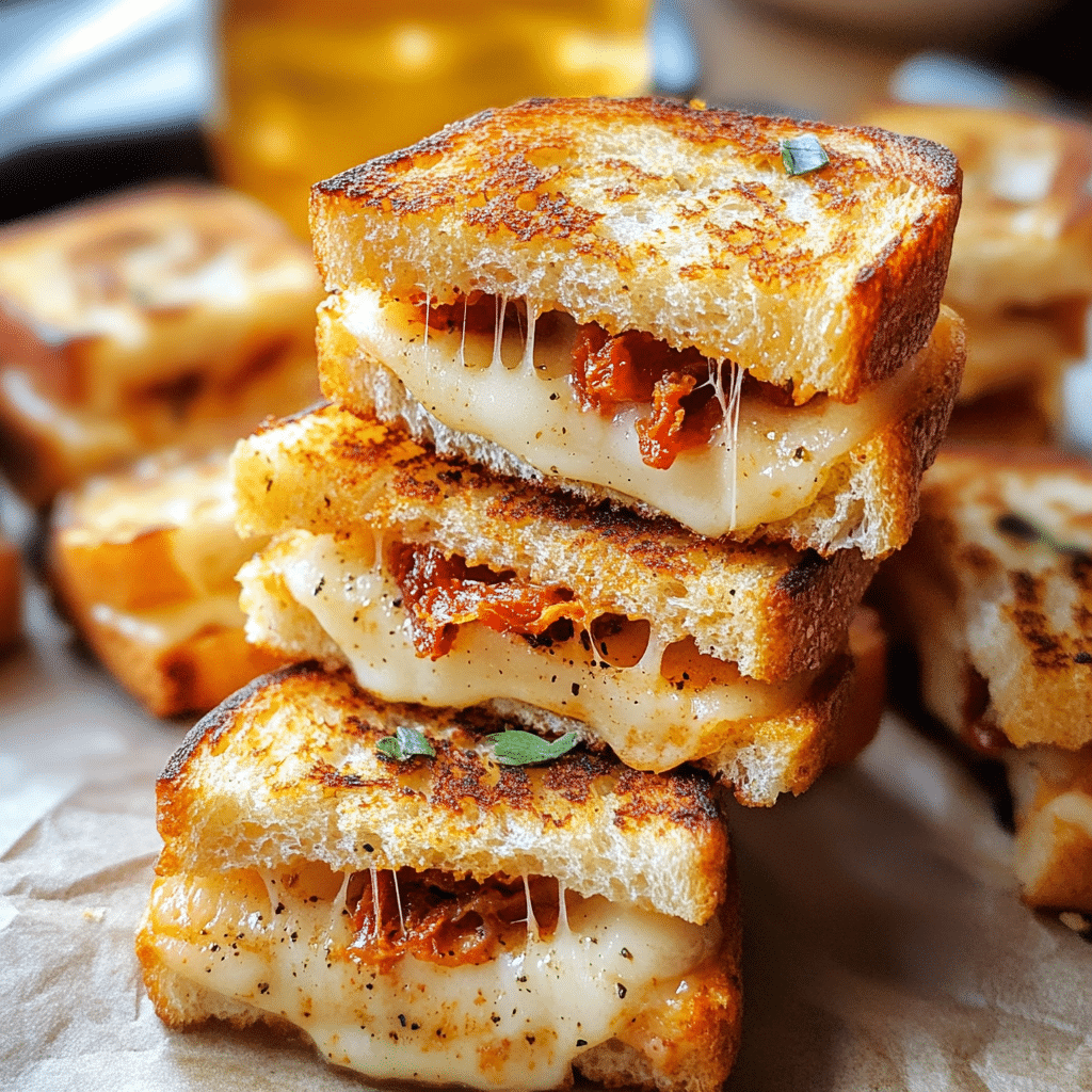 Mini Grilled Cheese Sandwiches with Sundried Tomatoes