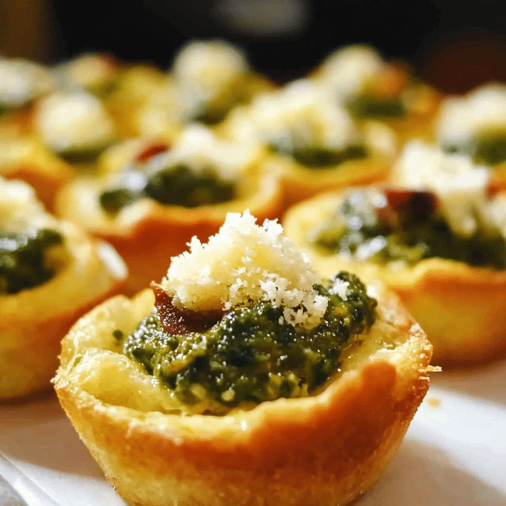 Pesto Parmesan Cups - Crisp And Yum