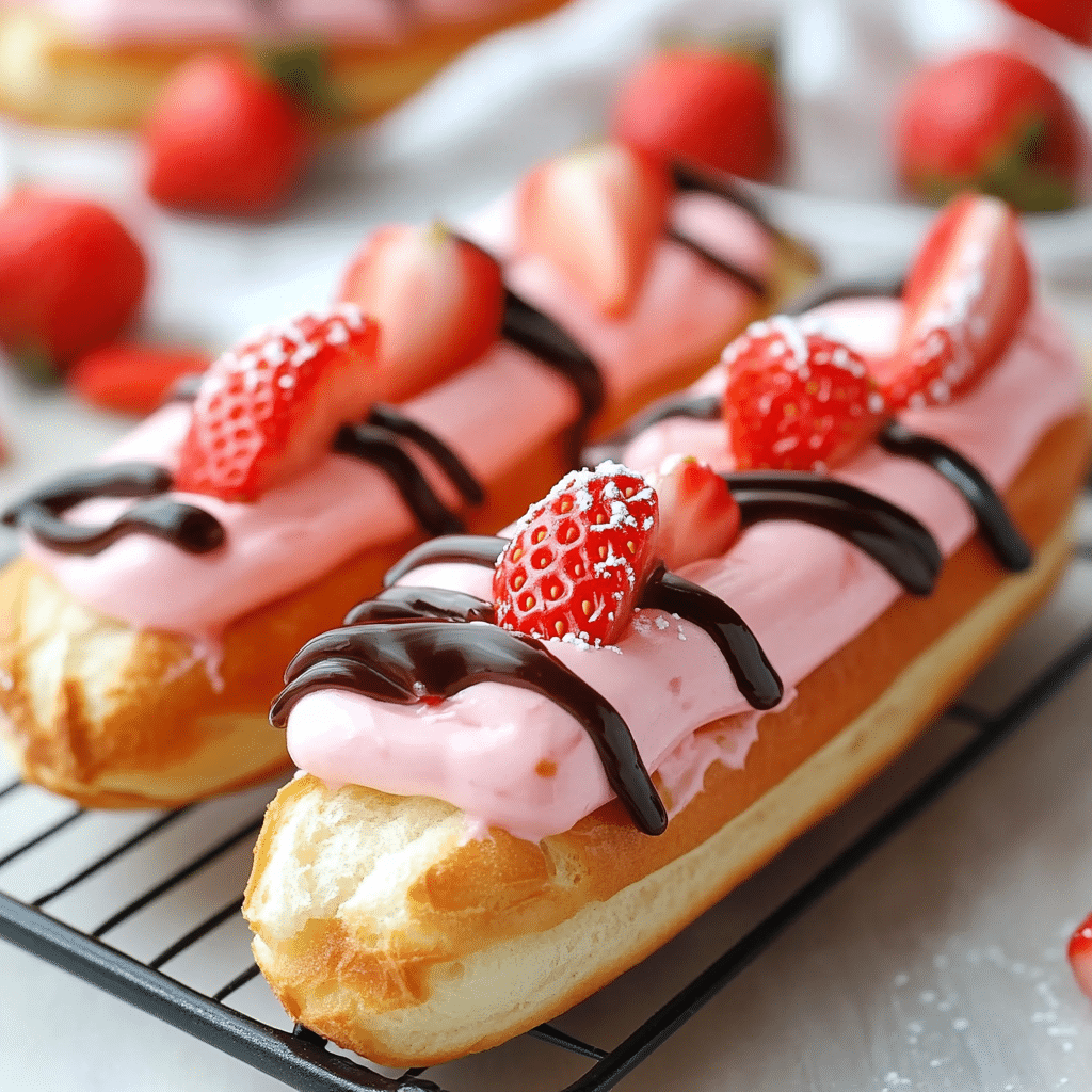 Strawberry Eclairs - Crisp And Yum