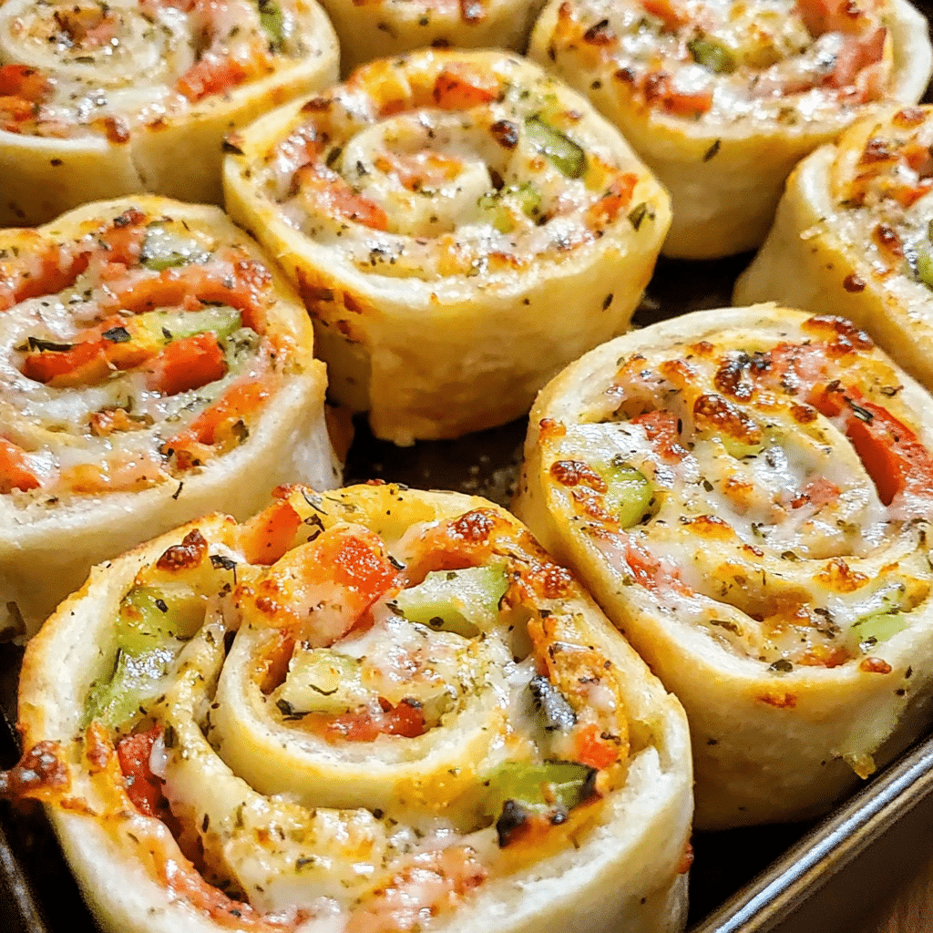 Veggie Ranch Pizza Pinwheels - Crisp And Yum